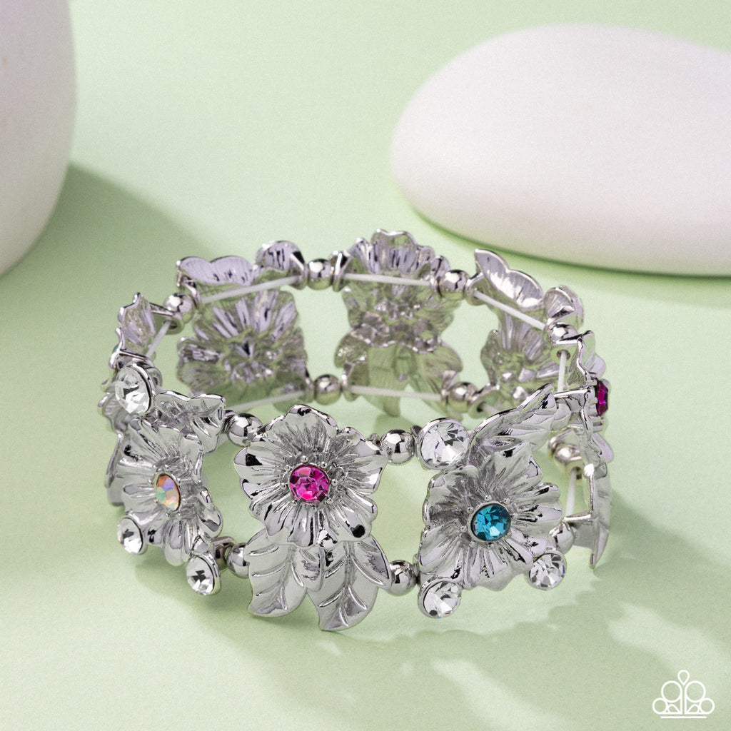 Head-Turning Harmony - Multi - Colorful Rhinestone Center Flower Papar ...