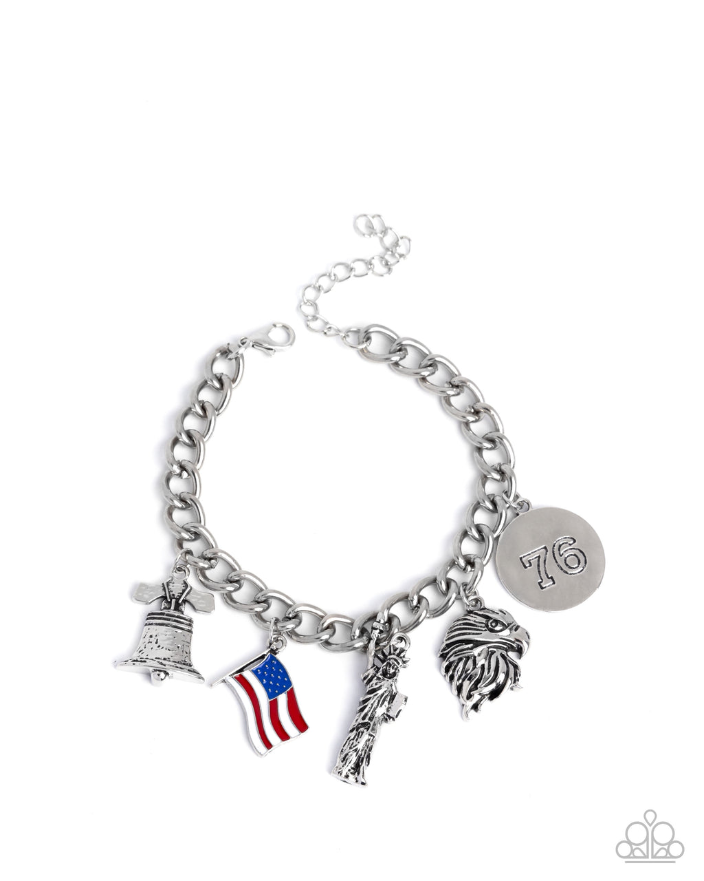Liberty Legacy - Red - Painted Silver Americana Charm Paparazzi Lobste ...