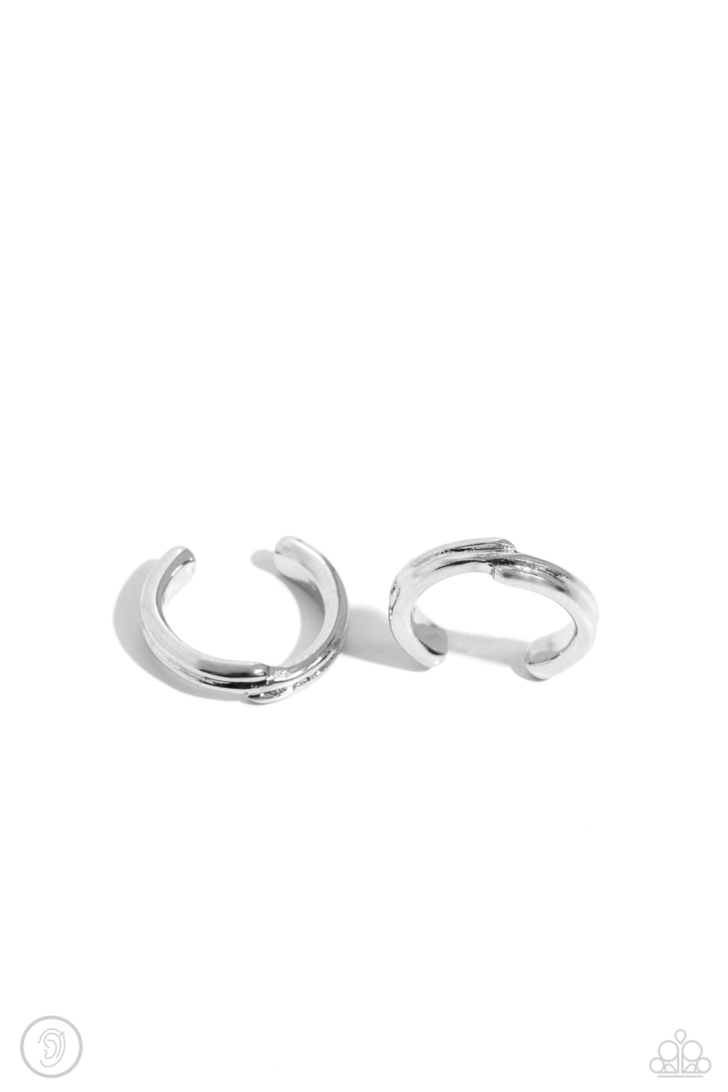 Linear Legacy - Silver - Tapered and Textured Paparazzi Ear Cuff Earri ...